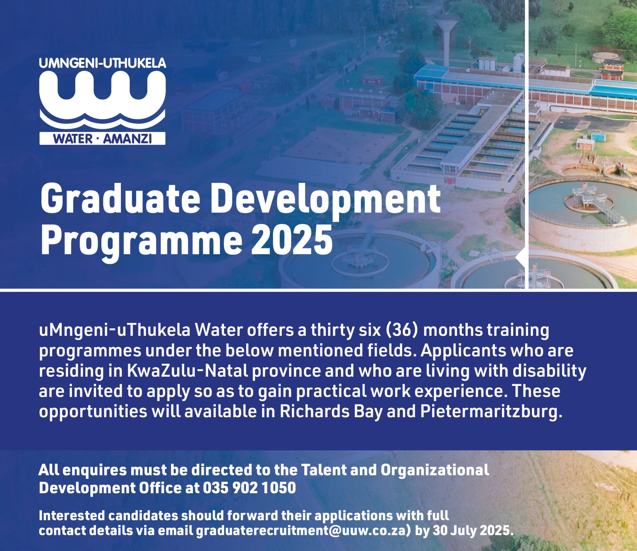 Graduate Development Programme 2025 - uMngeni-uThukela Water