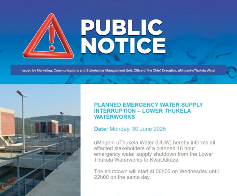 Media and Public Notice: Planned emergency water supply interruption ...